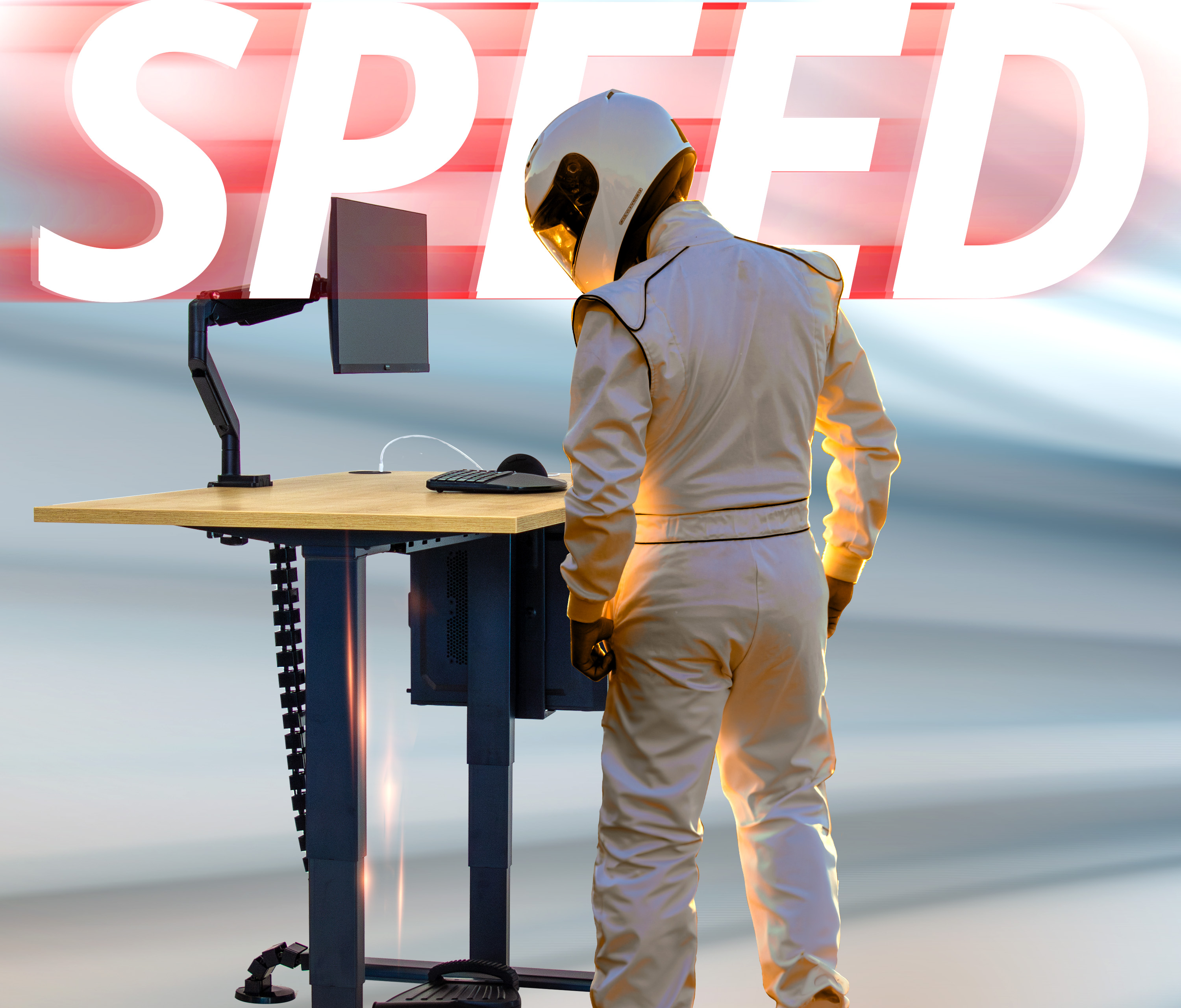 Schreibtisch mit High Speed Höhenverstellung | Ergolutions